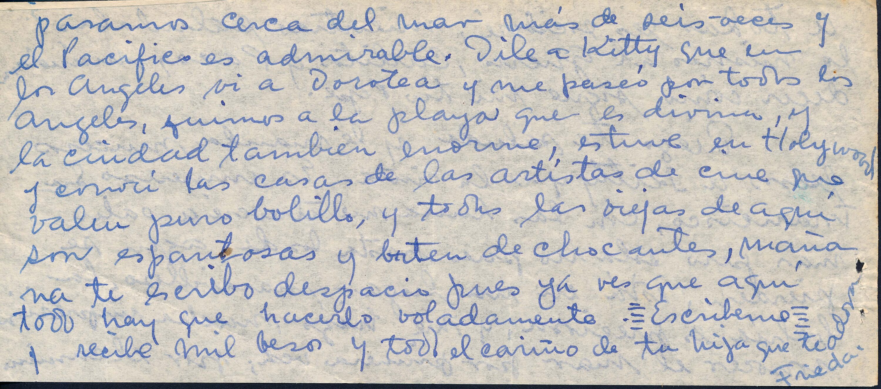 Letter from Frida Kahlo to Matilde Calderon de Kahlo, Nov 9, 1930 ...