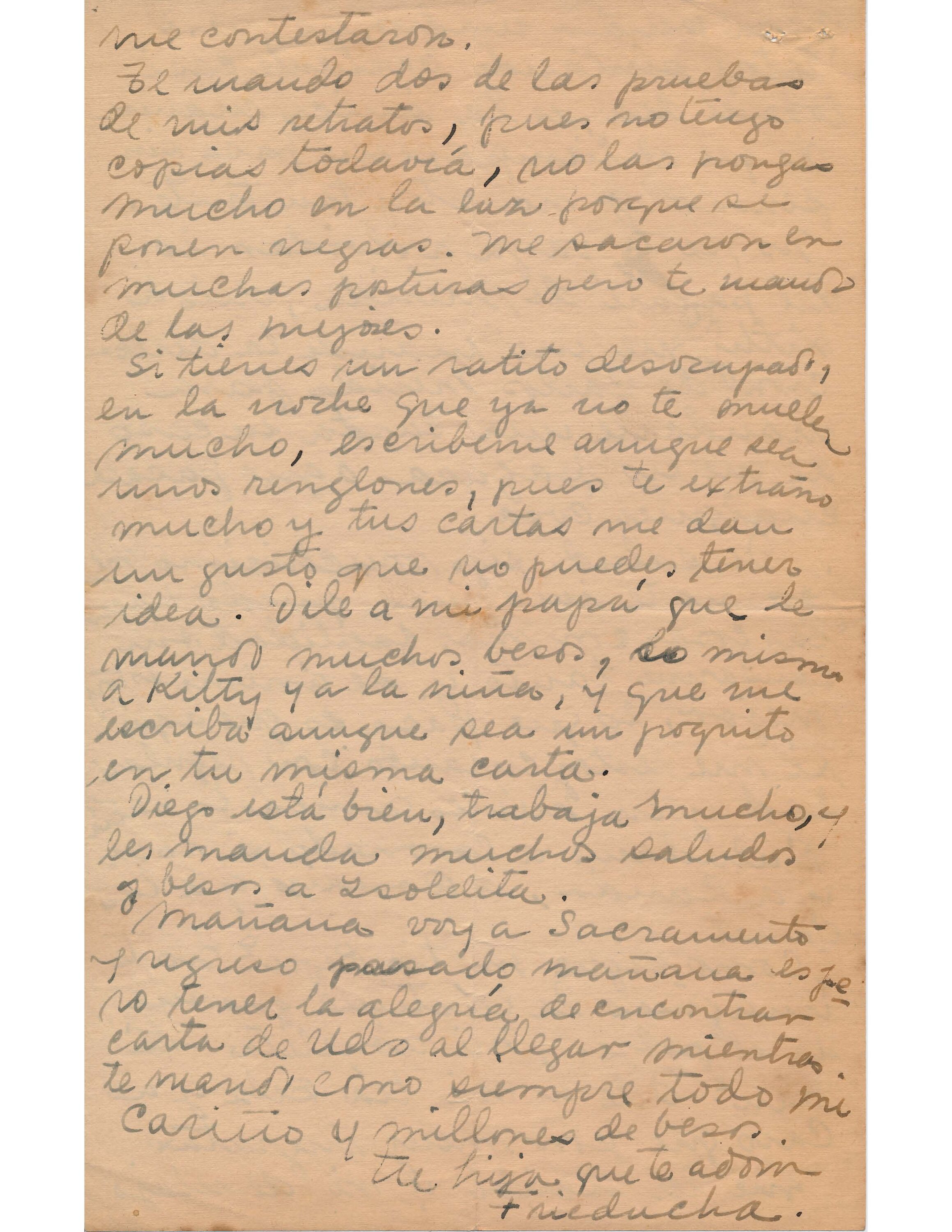 Letter from Frida Kahlo to Matilde Calderon de Kahlo, Dec 25, 1930 ...