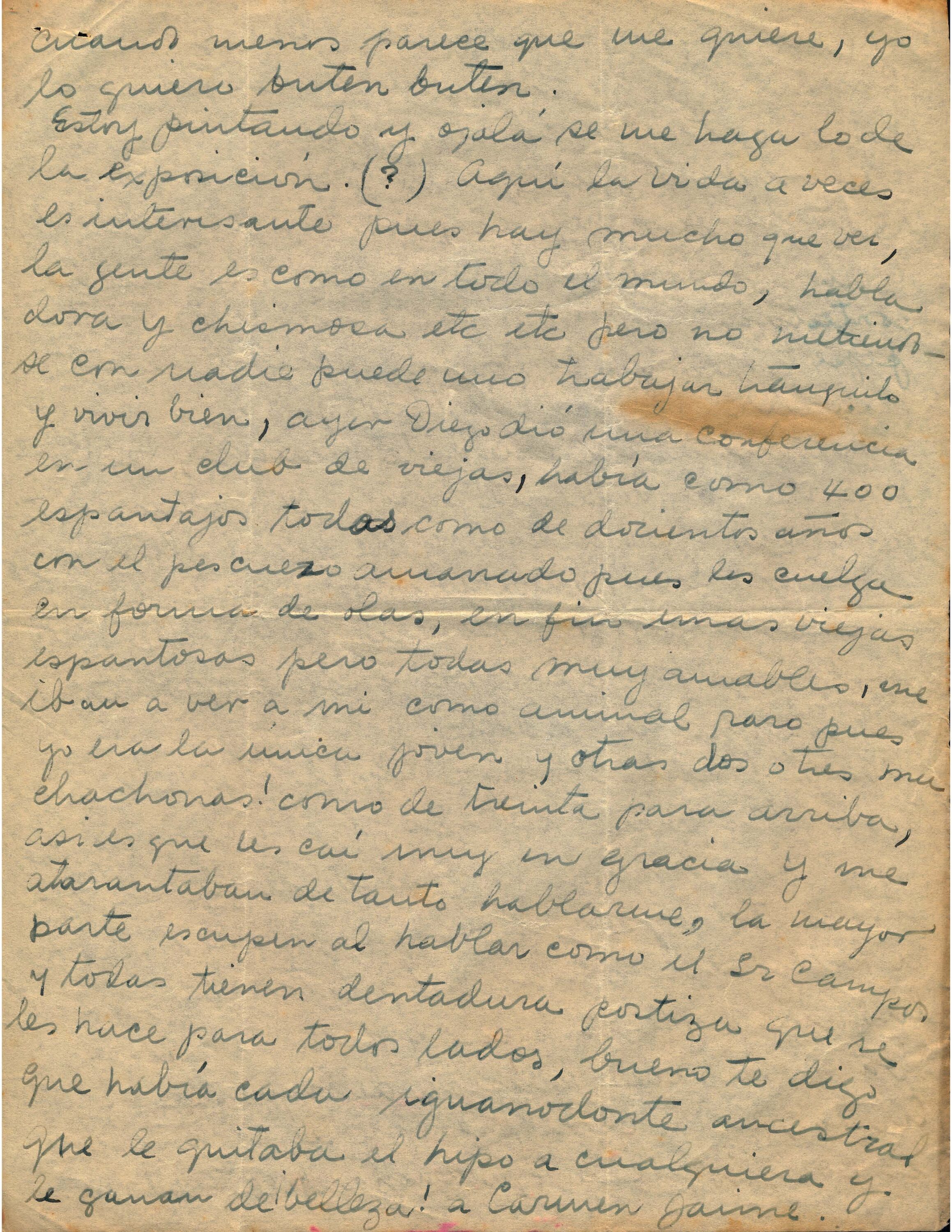 Letter from Frida Kahlo to Matilde Calderon de Kahlo, Jan 24, 1931 ...