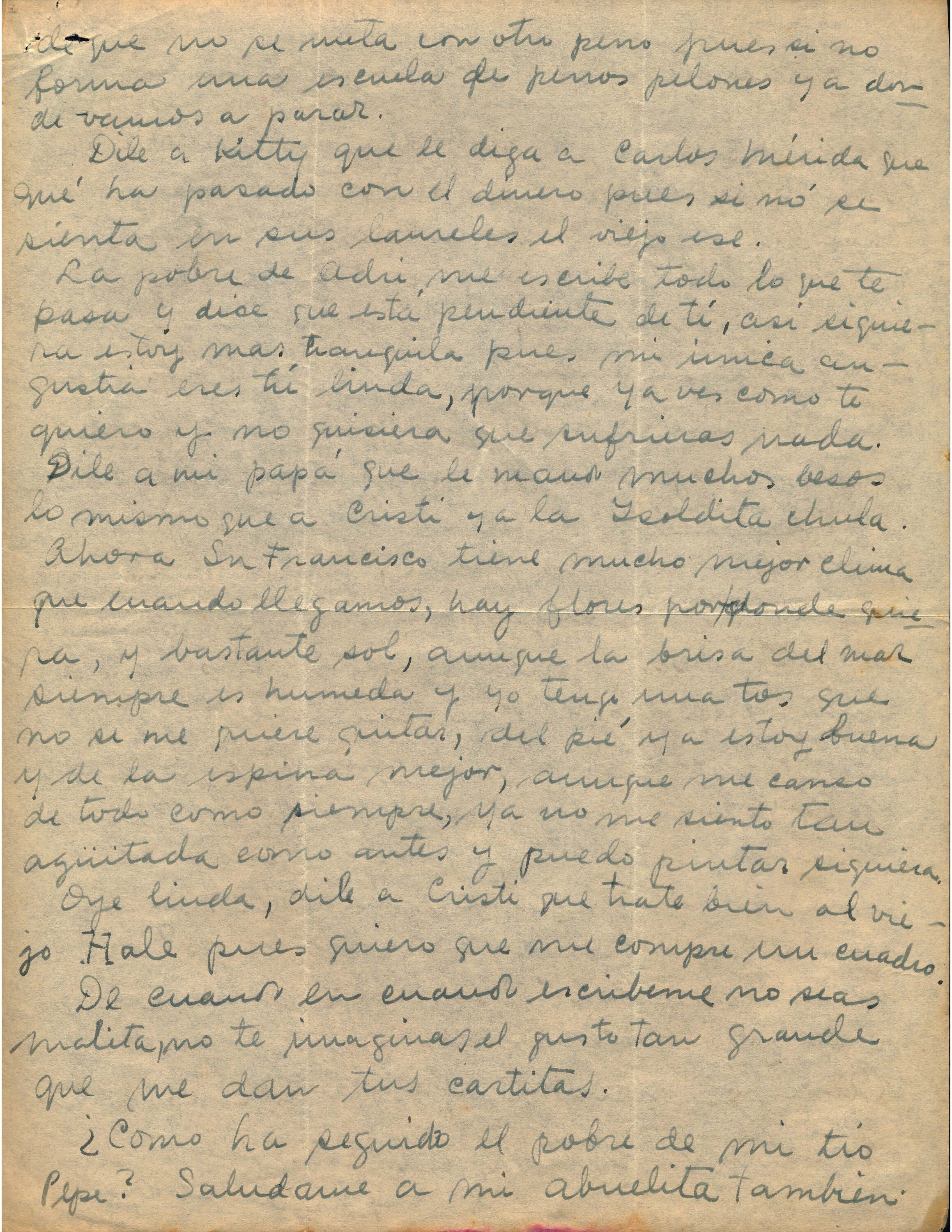 Letter from Frida Kahlo to Matilde Calderon de Kahlo, Feb 12, 1931 ...