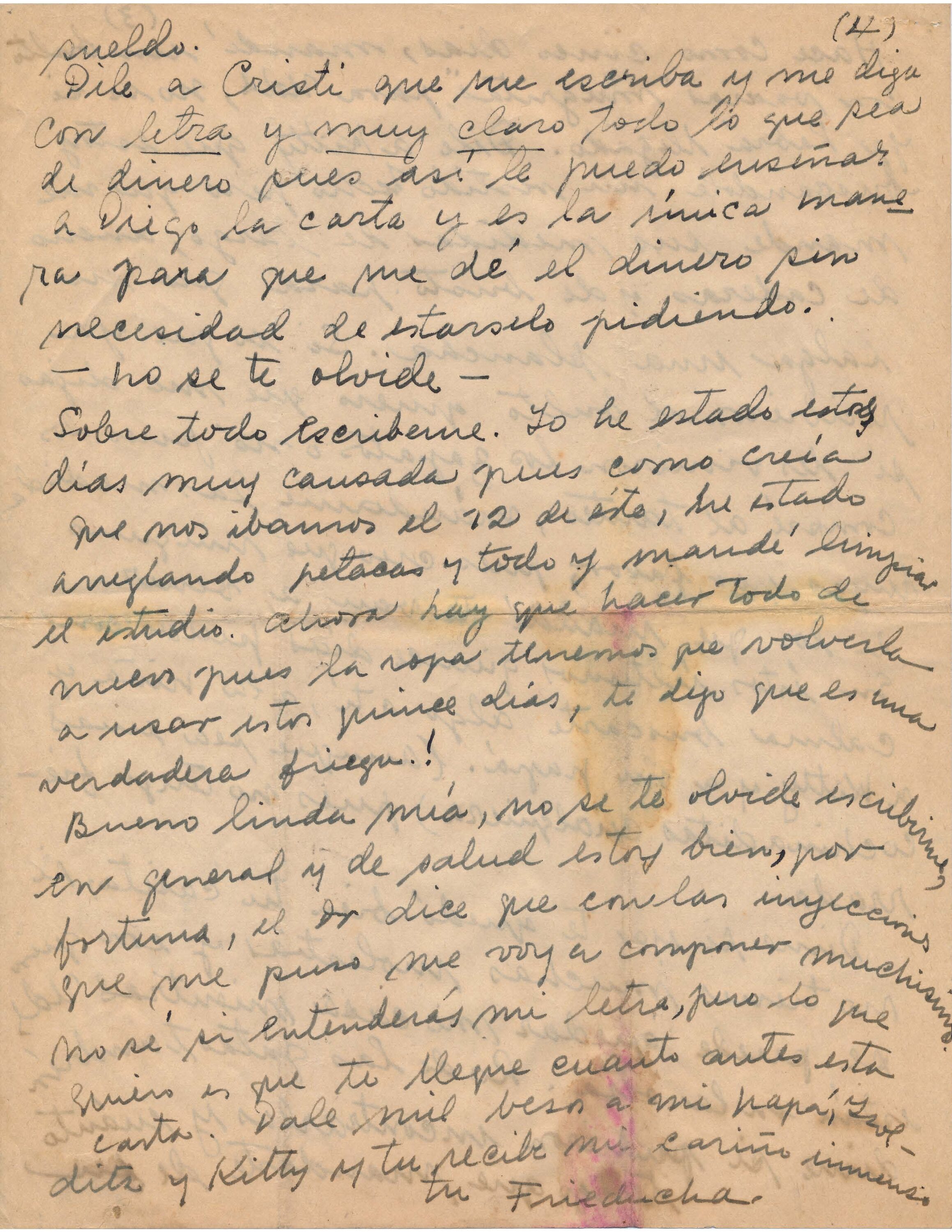 Letter from Frida Kahlo to Matilde Calderon de Kahlo, May 13, 1931 ...