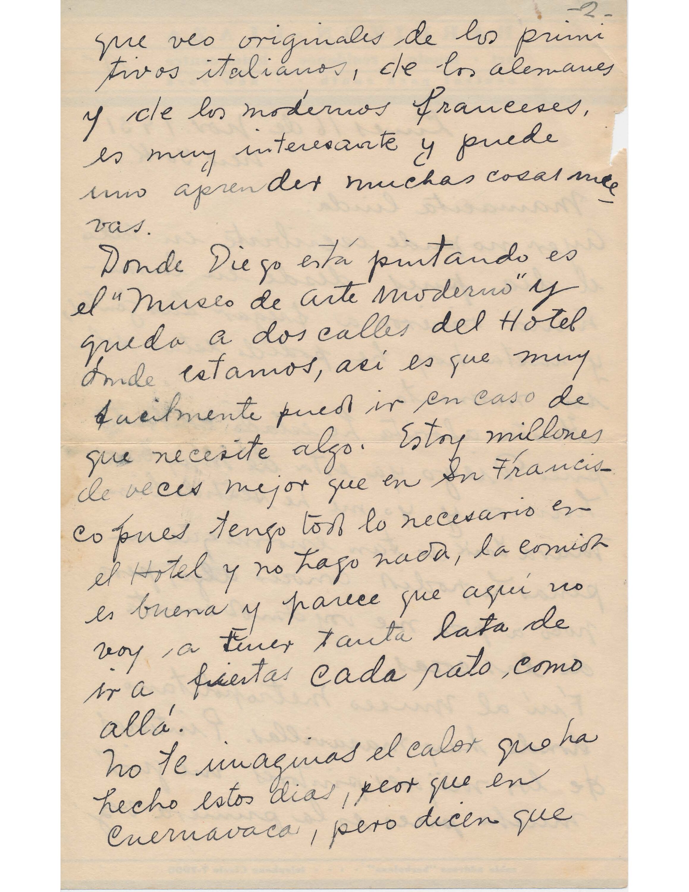 Letter from Frida Kahlo to Matilde Calderon de Kahlo, Nov 16, 1931 ...