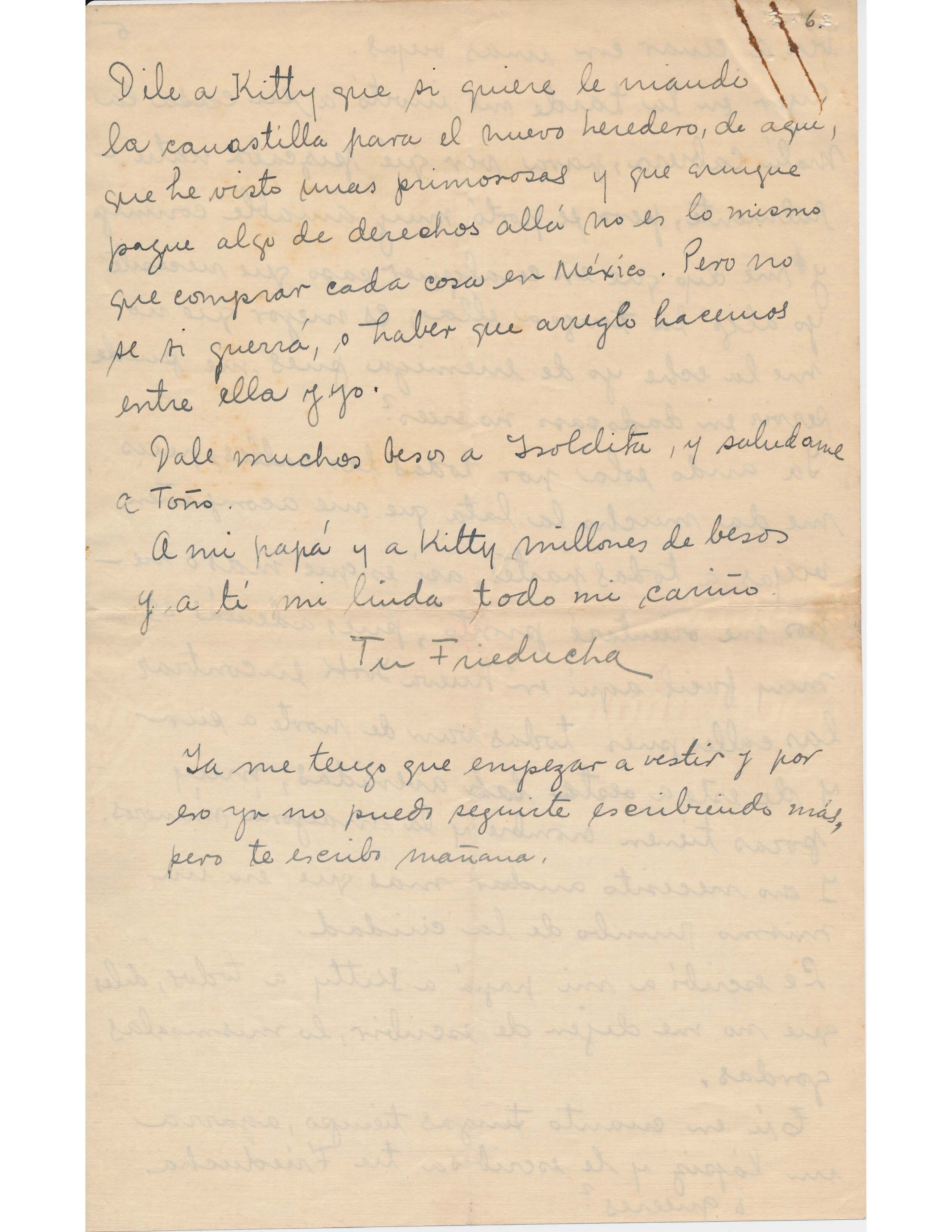 Letter from Frida Kahlo to Matilde Calderon de Kahlo, Nov 20, 1931 ...