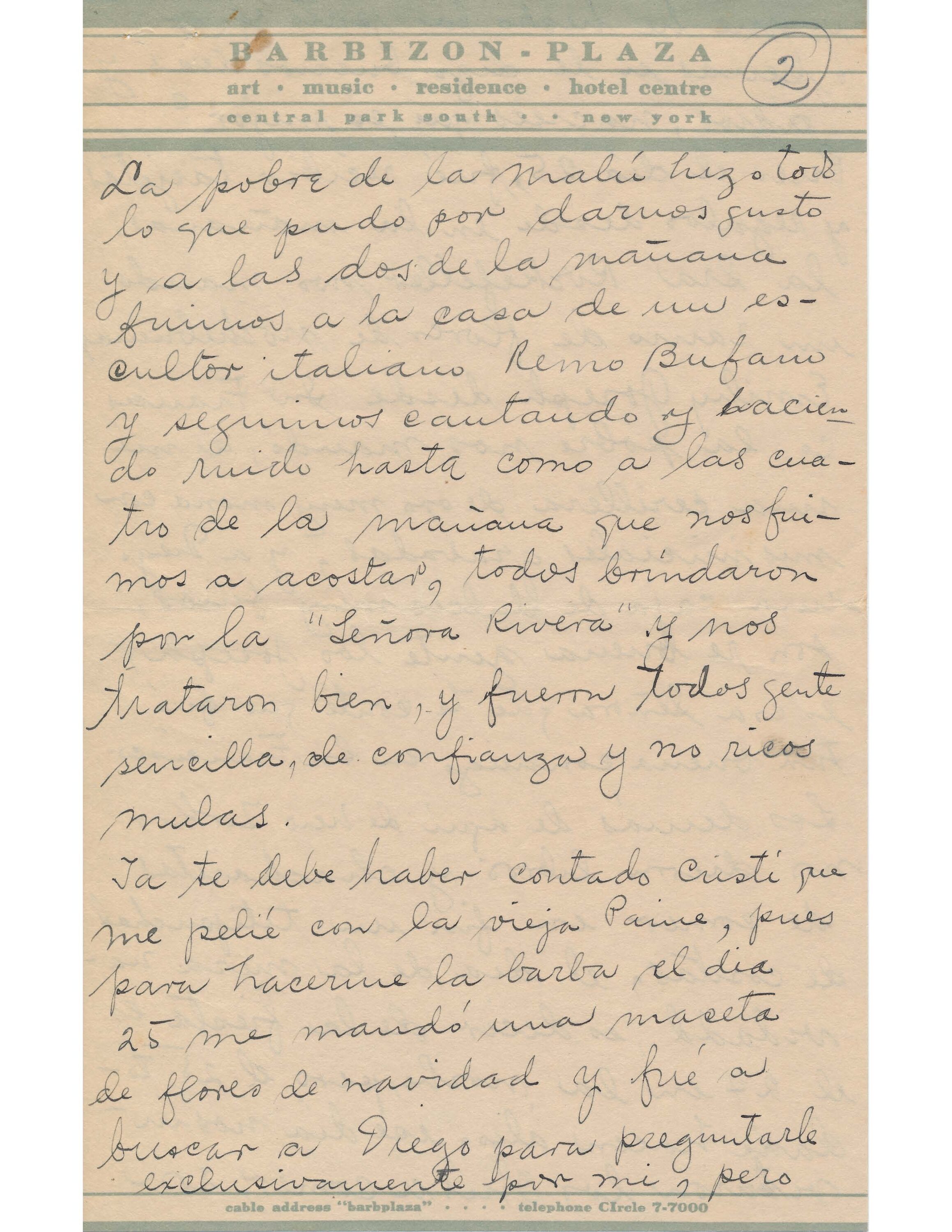 Letter from Frida Kahlo to Matilde Calderon de Kahlo, Dec 26, 1931 ...