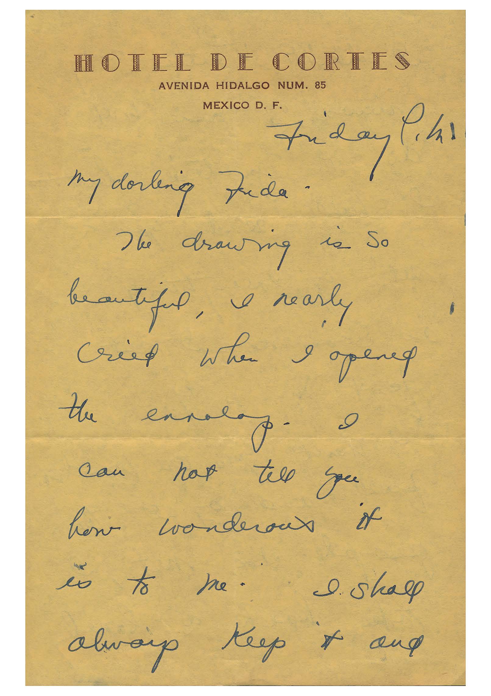 Letter from Sylvia to Frida Kahlo, Friday, no date | National Museum of ...